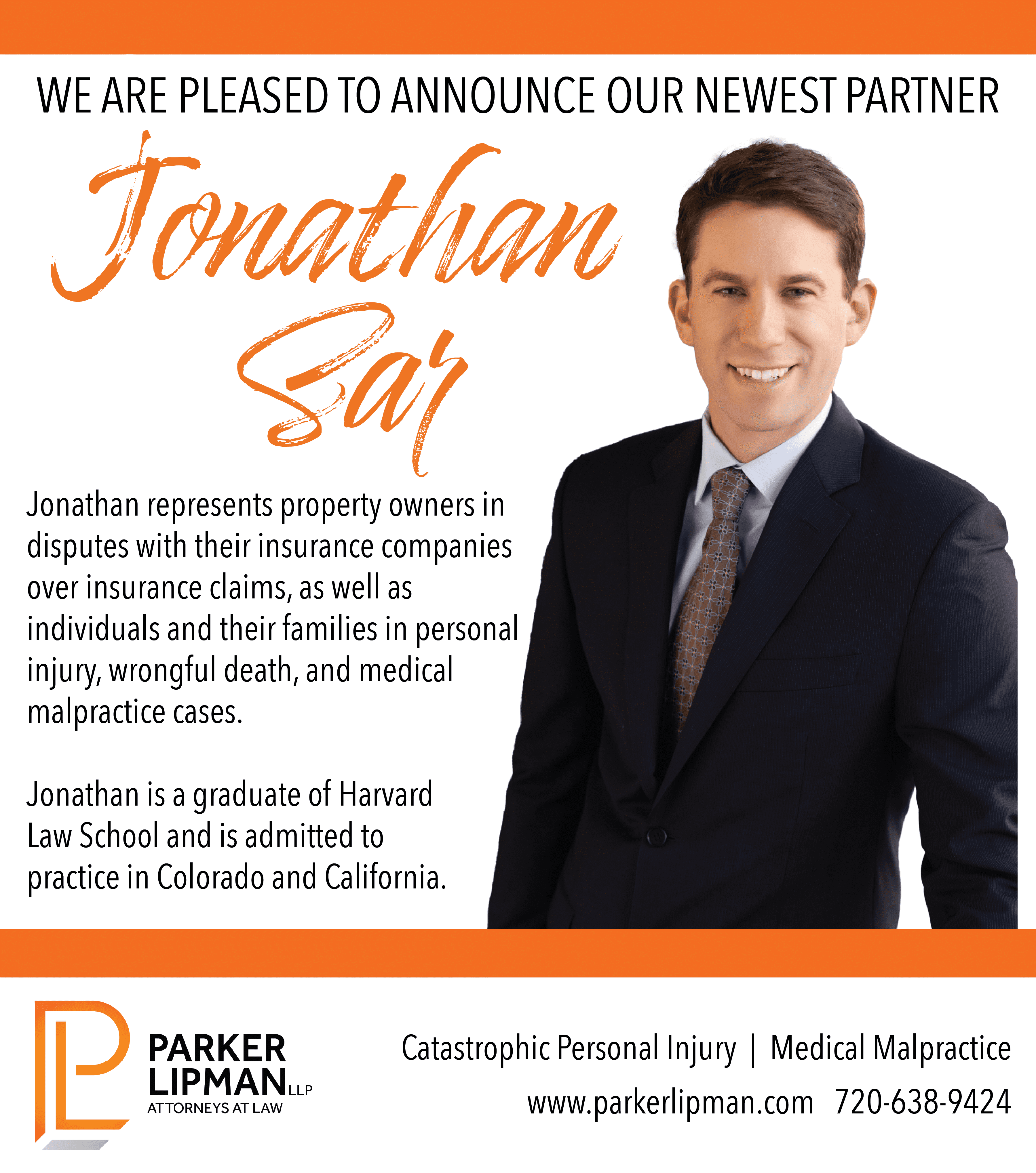 Introducing Jonathan Sar: The Newest Partner at Parker Lipman